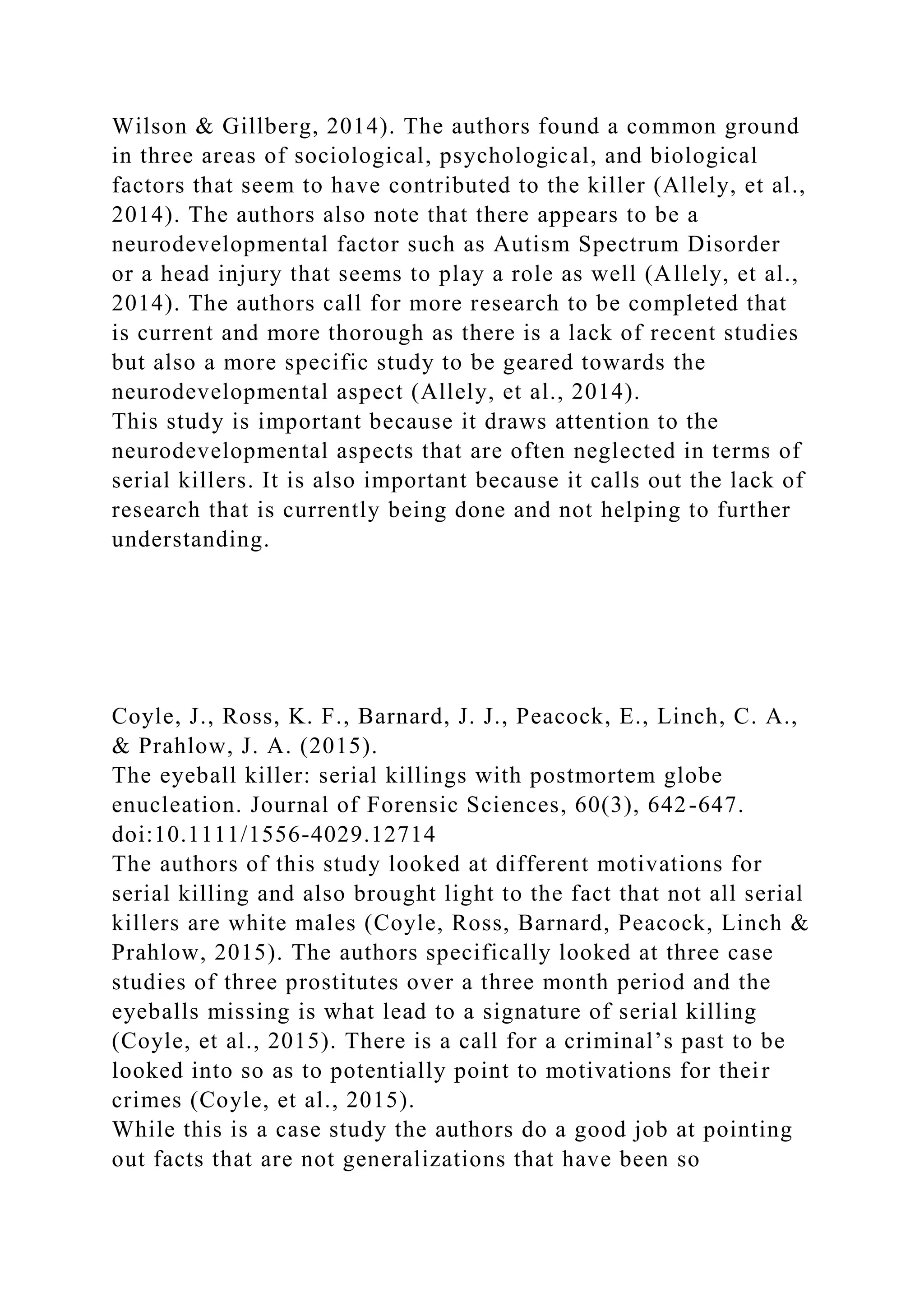 Abe, K. (2017). What is a serial killer What is a mass murderer .docx