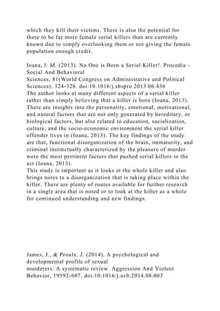 Abe, K. (2017). What is a serial killer What is a mass murderer .docx