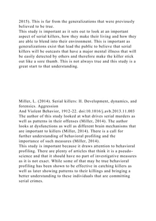 Abe, K. (2017). What is a serial killer What is a mass murderer .docx