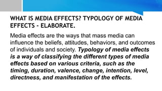Typology of Media Effects | PPTX