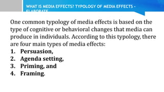 Typology of Media Effects | PPTX