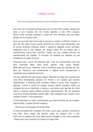 Contos Infantis: A bela e a fera | PDF