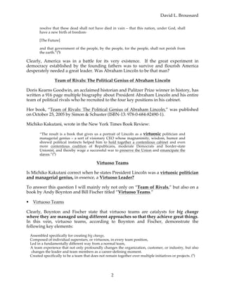 Abe Lincoln Virtuoso Team of Rivals | PDF