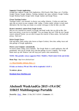 Abelssoft google clean 2015 | DOCX | Internet | Computing