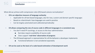 A benchmark based approach to determine language verbosity - Hans ...