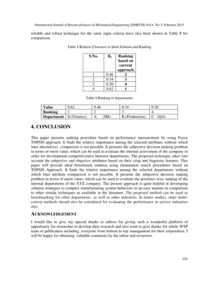 A BENCHMARK MODEL FOR INTERNAL ASSESSMENT OF INDUSTRY USING FUZZY TOPSIS APPROACH | PDF