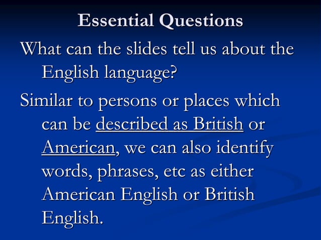 American and British English | PPSX