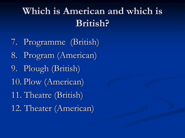 American and British English | PPSX