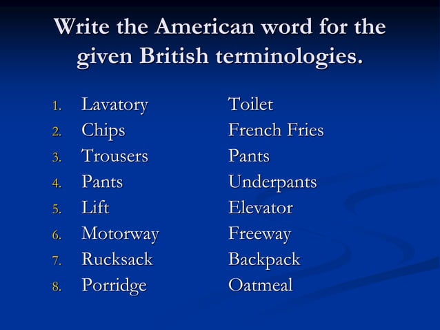American and British English | PPSX
