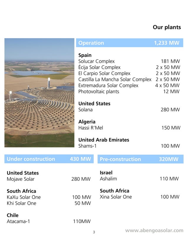 Abengoa Solar, power for a sustainable world | PDF