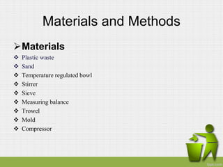 utilization of waste plastic | PPT