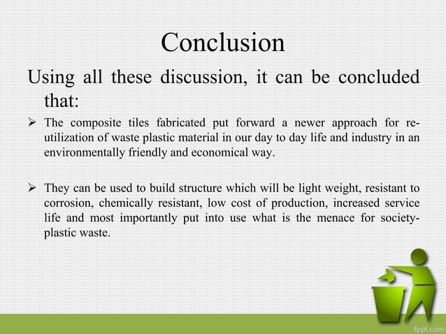 utilization of waste plastic | PPT