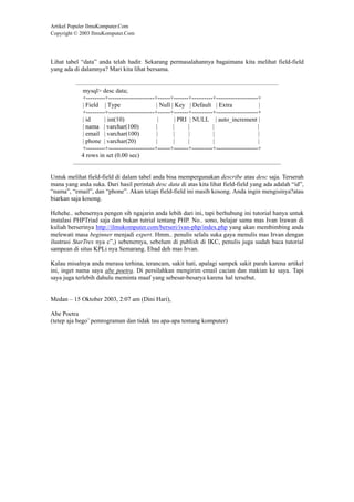 PHPTriad: Cara Gampang Belajar PHP di WINDOWS | PDF