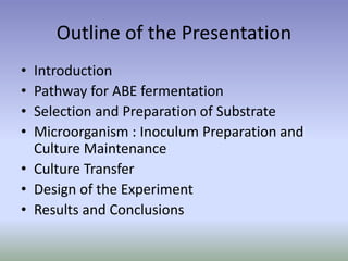 Optimization of ABE Fermentation from Rice Husk Medium using ...
