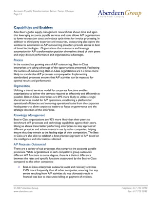 Aberdeen Group: Accounts Payable Transformation | PDF