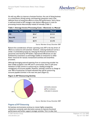 Aberdeen Group: Accounts Payable Transformation | PDF