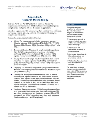Aberdeen Group Report on Business Intelligence for Small Business | PDF
