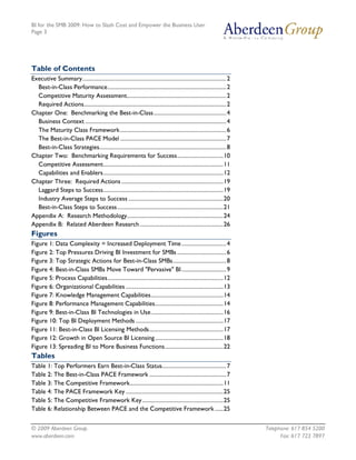 Aberdeen Group Report on Business Intelligence for Small Business | PDF