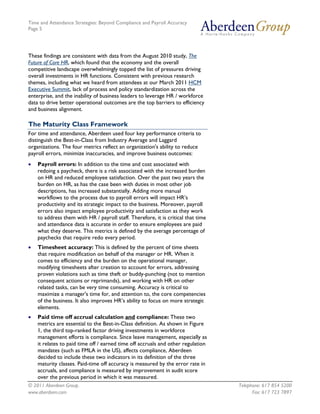 Aberdeen Group Time & Attendance Strategies, Beyond Compliance and ...