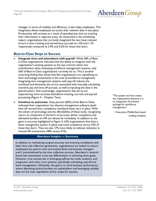 Aberdeen Group Workforce Management | PDF