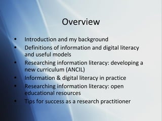 Researching information literacy: from theory to practice | PPT