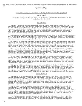 Aberration theory - A spectrum of design techniques for the perplexed ...