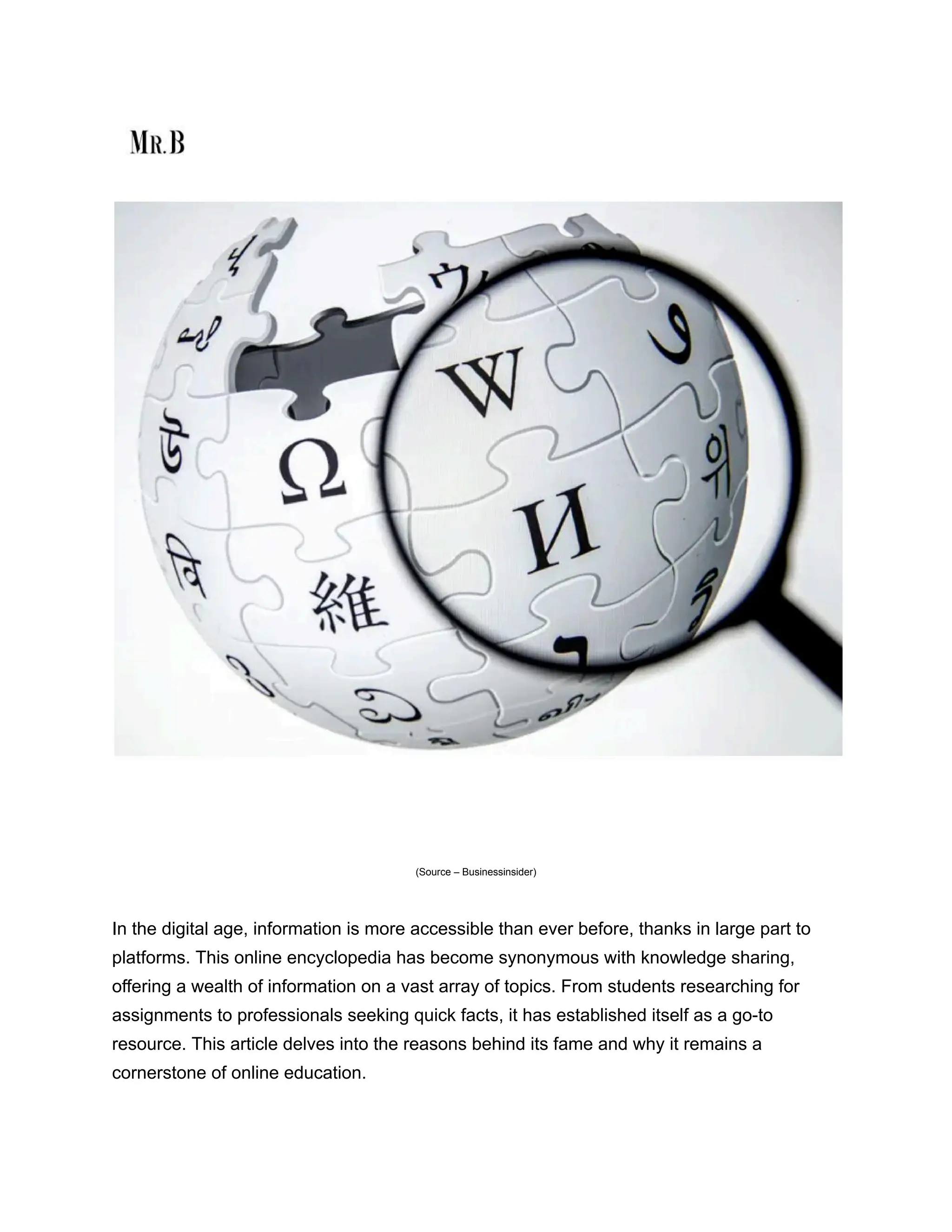 A Best Educational Platform for all Types of People or why Wikipedia is ...
