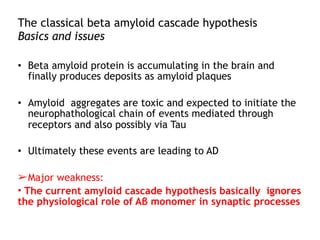 Beta Amyloid Dysfunction Hypothesis in Alzheimer`s Disease | PDF
