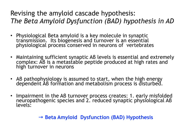 Beta Amyloid Dysfunction Hypothesis in Alzheimer`s Disease | PDF