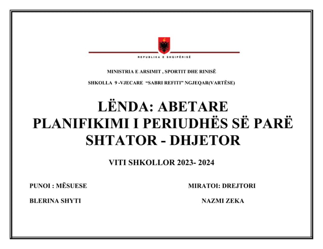 Abetare kapak 1 perkatitje per shkoll KL | DOCX