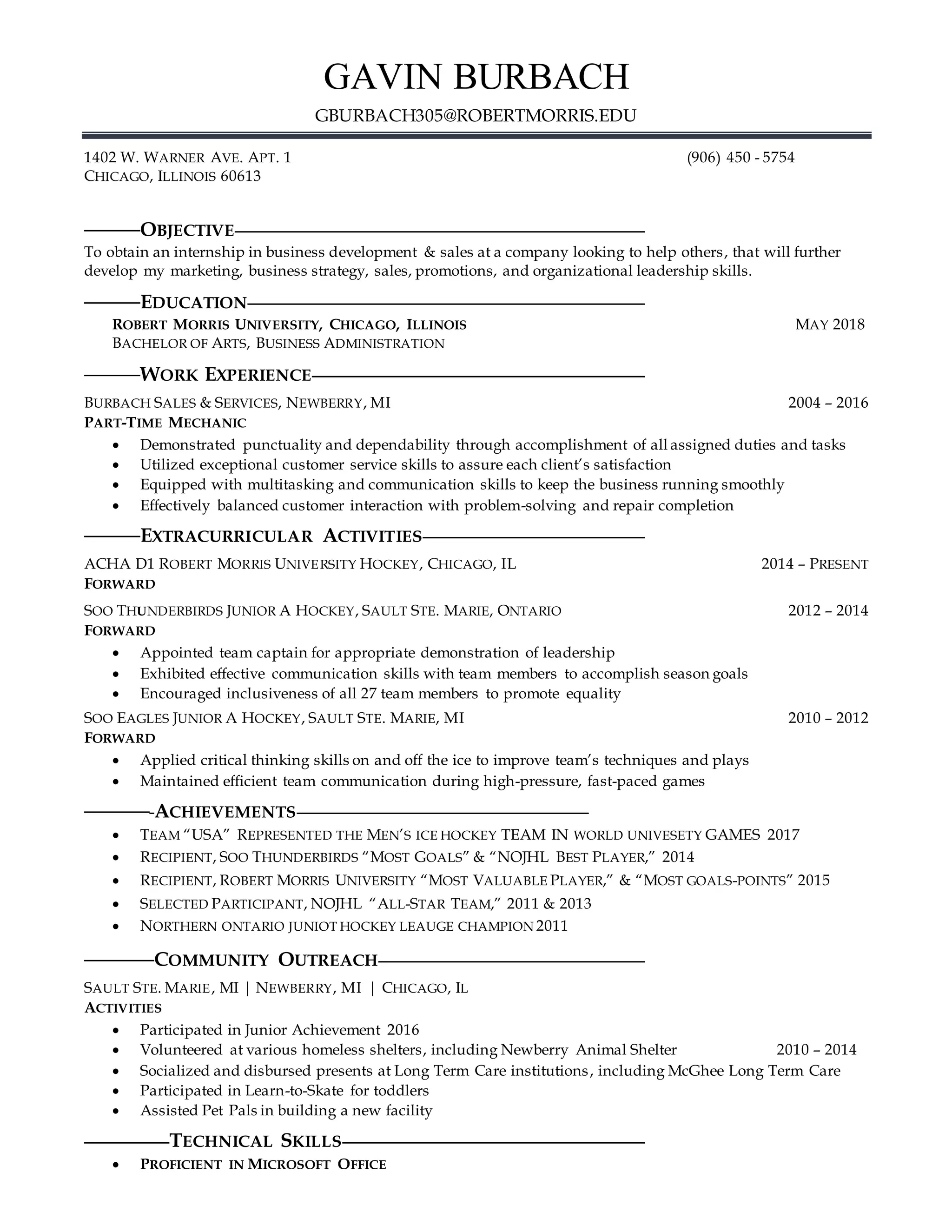 Resume - Gavin Burbach | DOCX