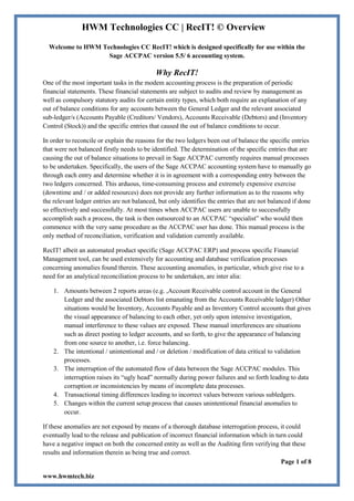 Welcome to HWM Technologies CC RecIT Overview | PDF | Databases ...