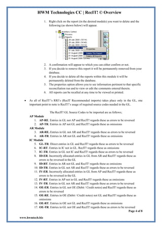 Welcome to HWM Technologies CC RecIT Overview | PDF | Databases ...