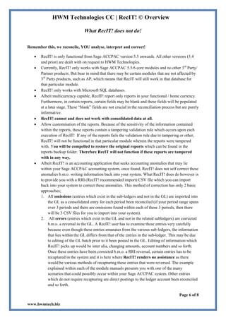 Welcome to HWM Technologies CC RecIT Overview | PDF | Databases ...
