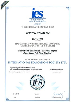 IES Certificate | PDF