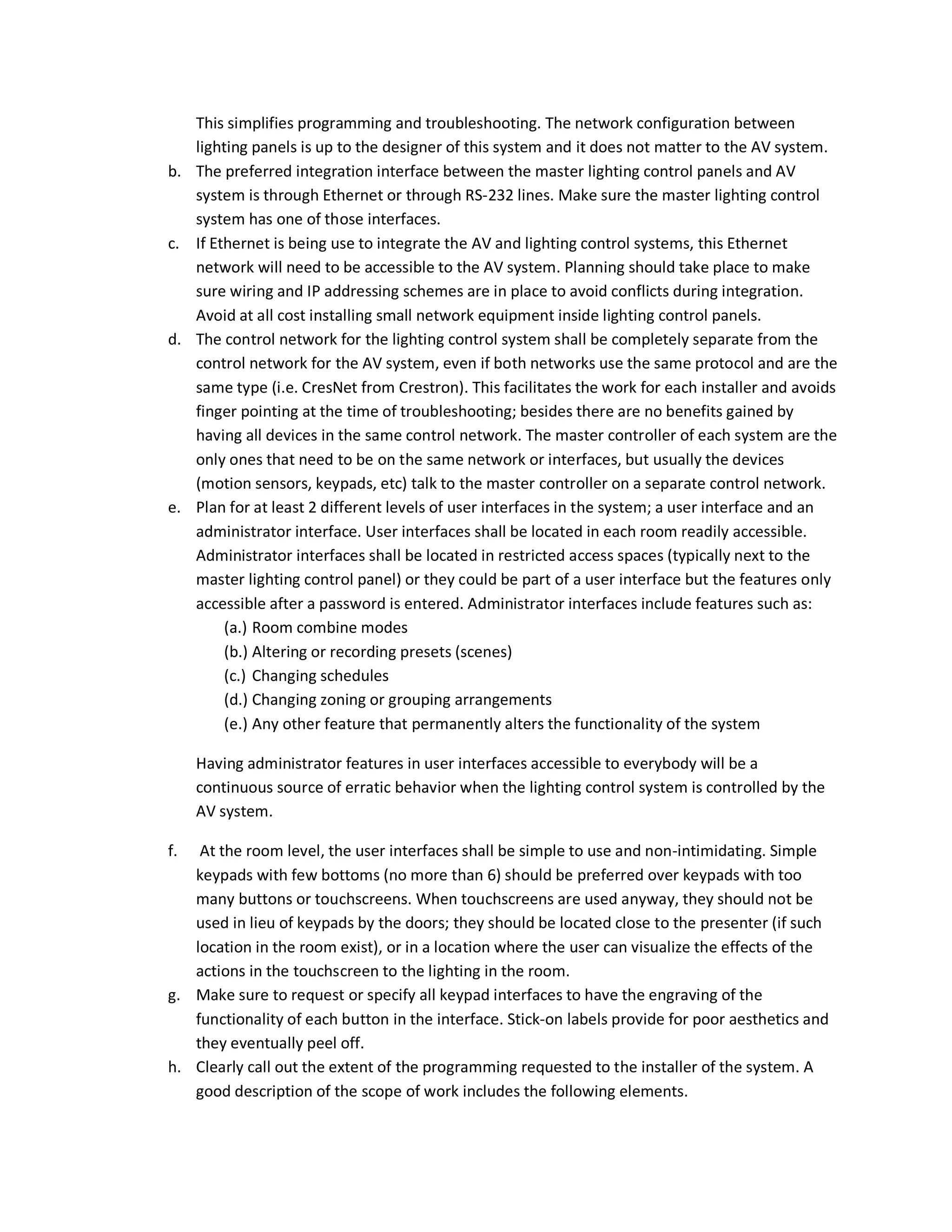 AV system and lighting controls integration | PDF