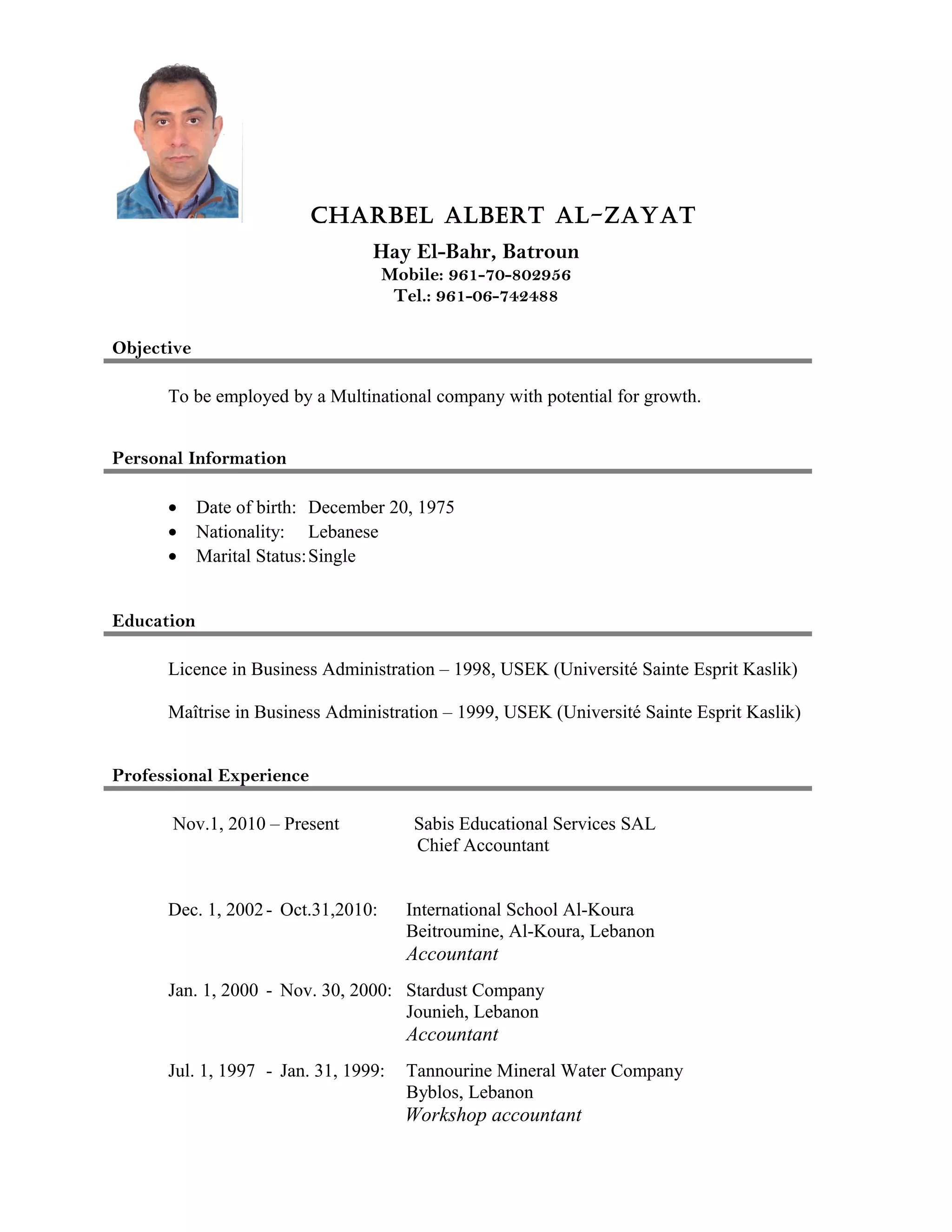 CV Charbel Zayat | DOC