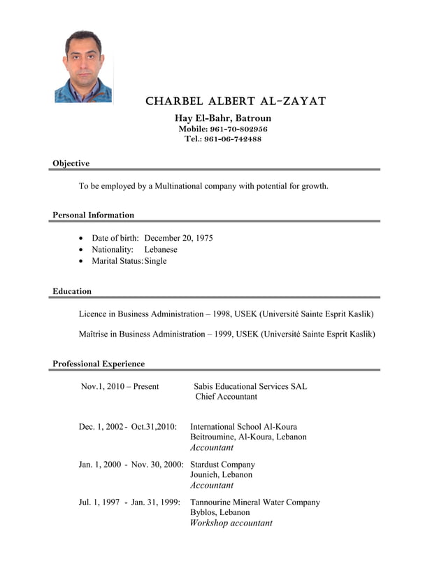 CV Charbel Zayat | DOC