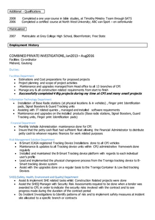 JACO BOTES CV | DOCX | Civil Engineering Industry | Industries