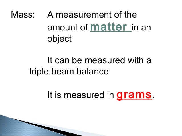 Mass and Volume of Matter
