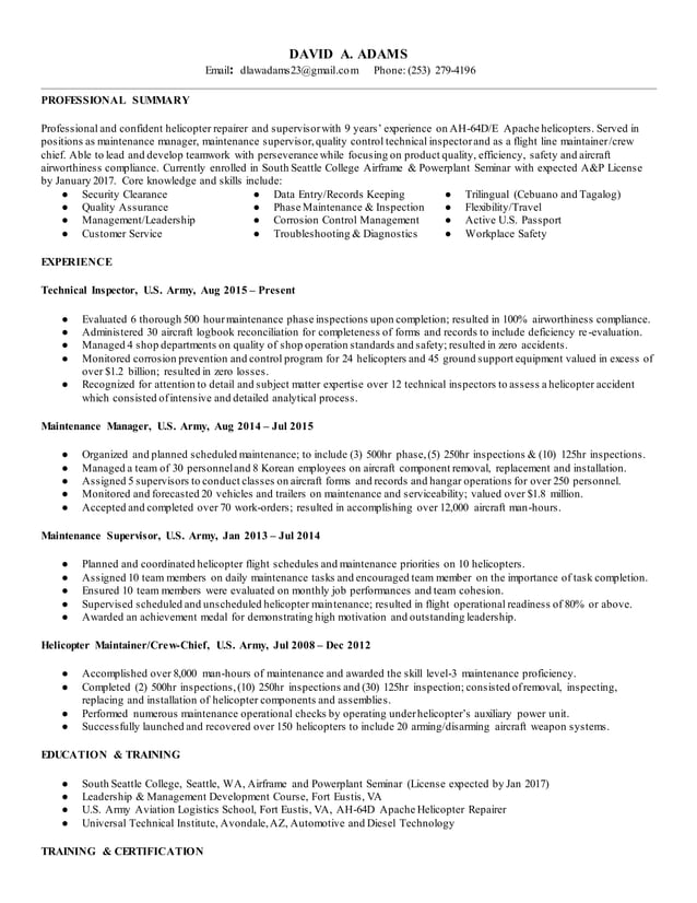 David Adams Resume | PDF