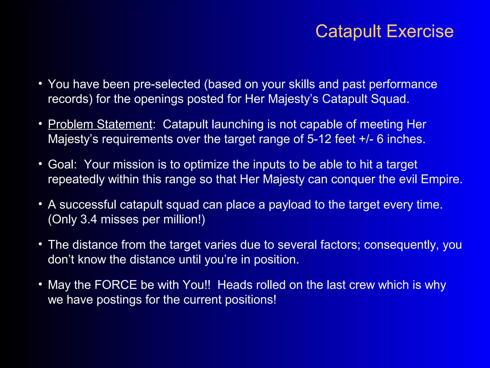 Catapult DOE Case Study | PPT