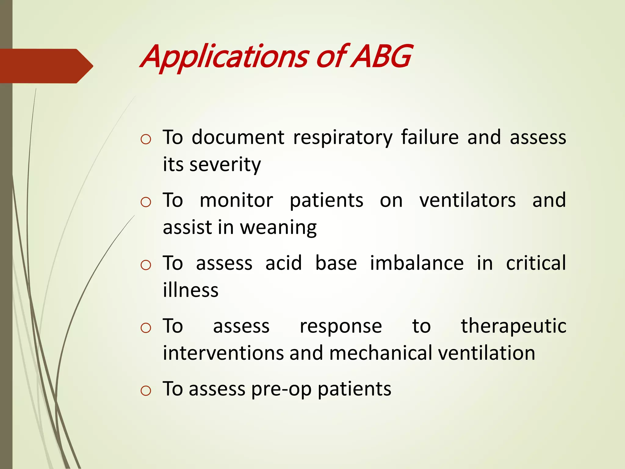 Arterial Blood Gas (ABG) analysis | PPTX
