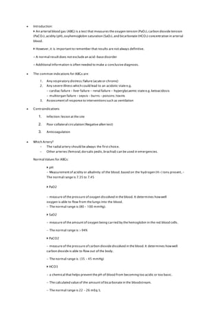 Arterial Blood Gas (ABG) | DOCX | Lung and Respiratory Health ...