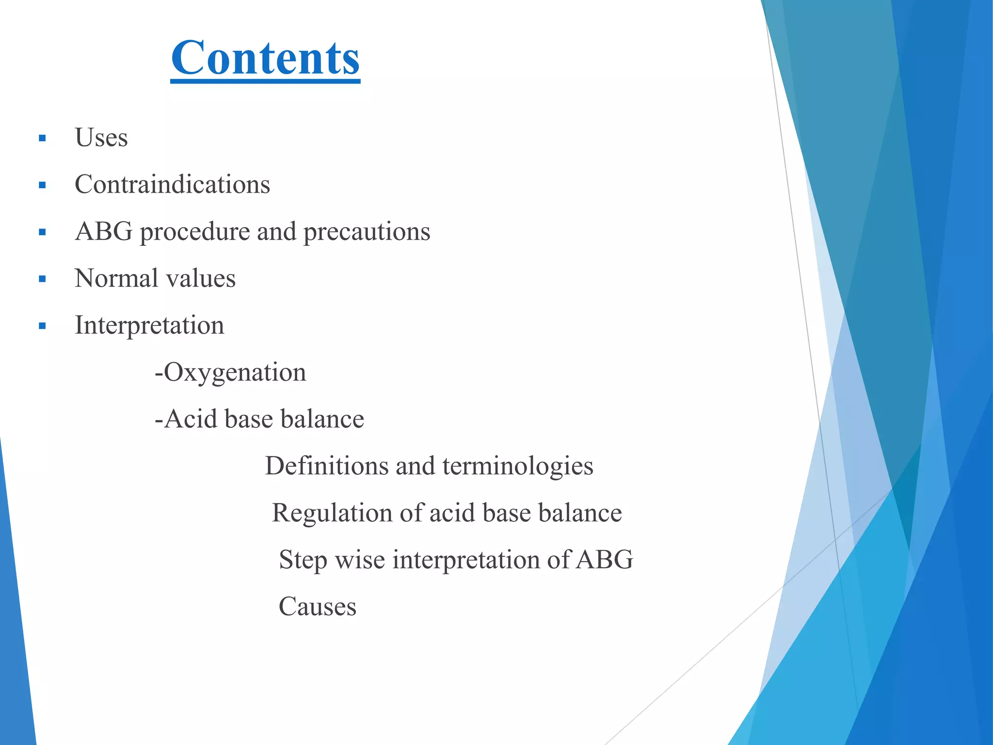 ARTERIAL BLOOD GASES INTERPRETATION | PPTX