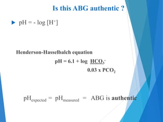 ARTERIAL BLOOD GASES INTERPRETATION | PPTX