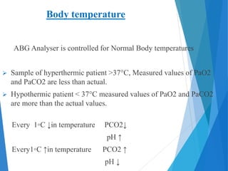 ARTERIAL BLOOD GASES INTERPRETATION | PPTX