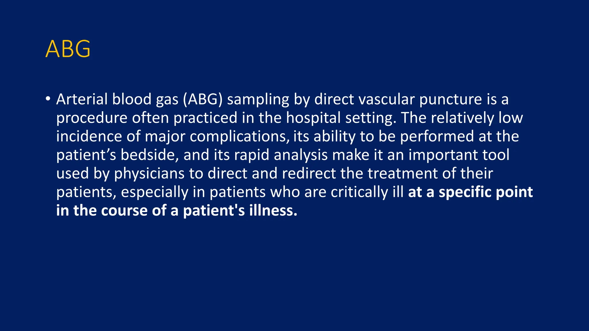 Arterial blood gas presentation in ICU/OT | PPT