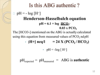 ABG analysis presentation by Dr. Aman jain | PPT