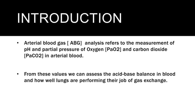 Arterial blood gas analysis | PPT